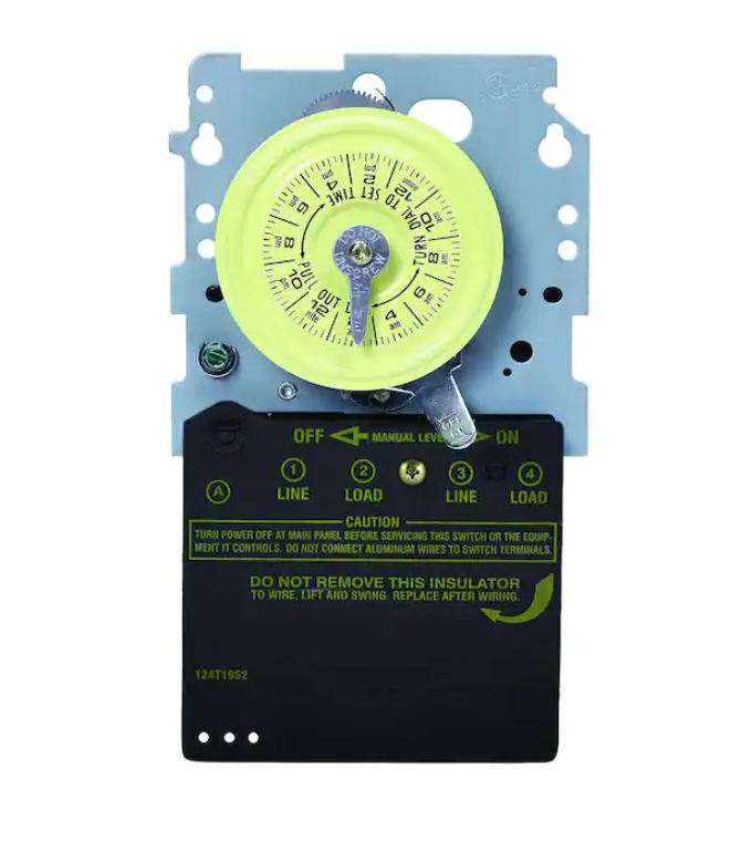 Intermatic - T100 Series 40 Amp 208-277V DPST 24 Hour Mechanical Time ...