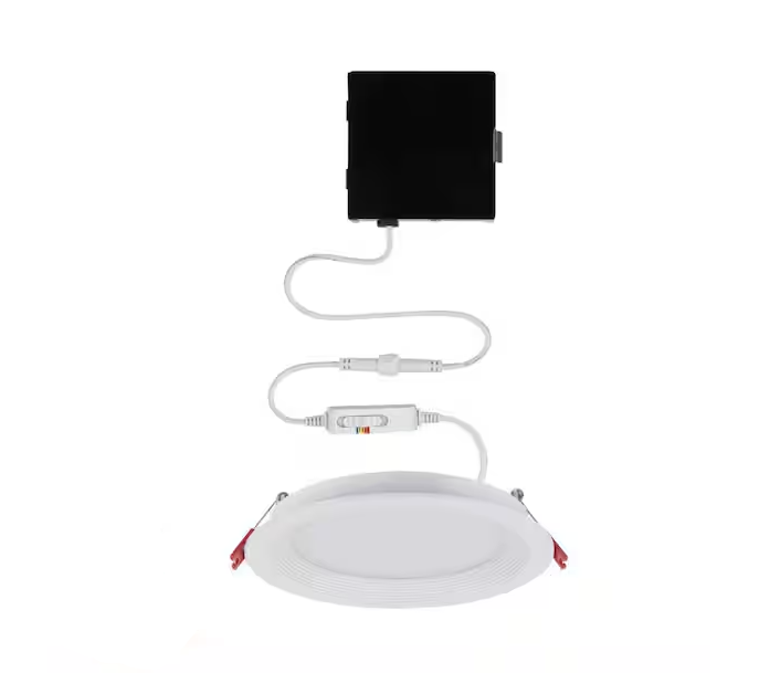Commercial Electric - Slim Baffle Integrated LED 6 in Round Adj Color ...