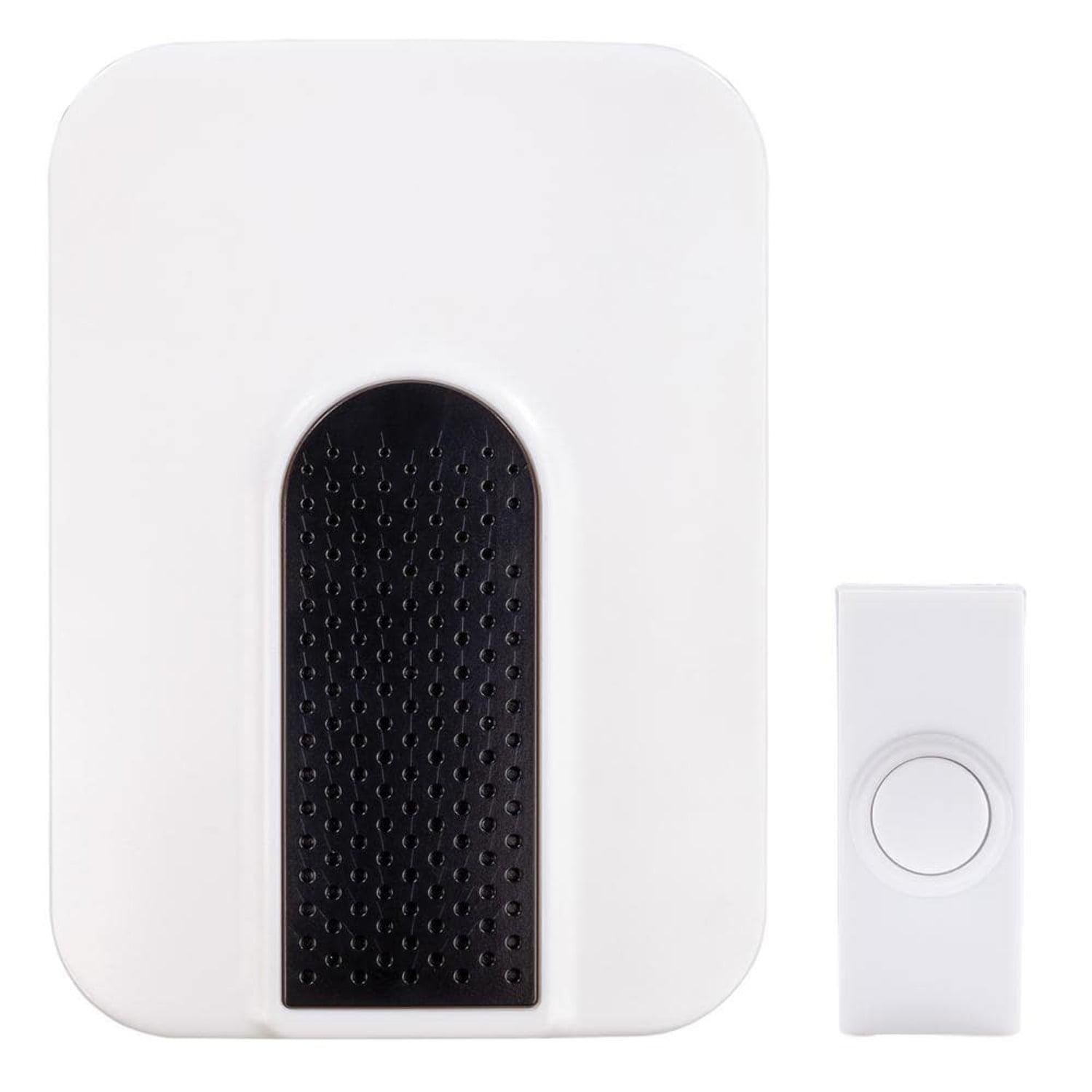 Defiant Wireless Battery Operated Doorbell Kit with 1-Push Button White ...