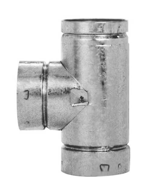 Selkirk- 4 in. x 4 in. x 4 in. Steel Round Gas Vent Tee | Rescued 2.0 LLC