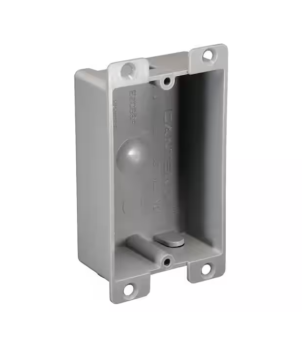 Cantex - Old Work 1-Gang 8 cu. in. Nail-on Shallow Electrical Outlet ...